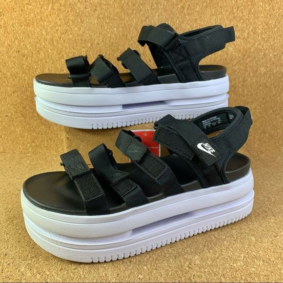 Nike | Shoes | Nikeicon Sandals Womens Classic Na Black White Dh0224001 ...